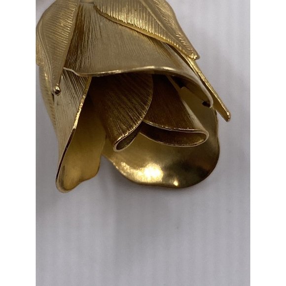 giovanni | Jewelry | Vintage Giovanni Rose Brooch Pin Full Stem Gold ...